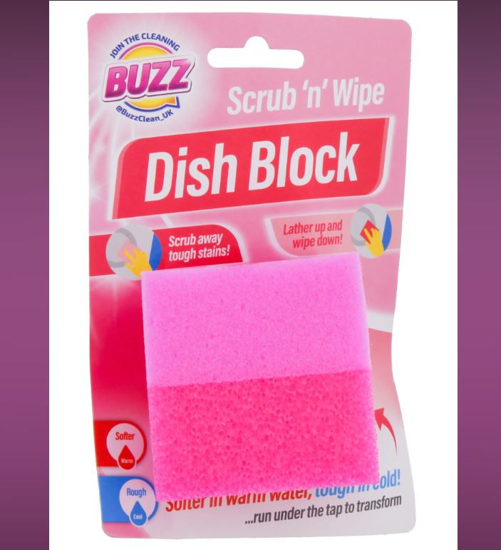 Kensington Brunei - Buzz Scrub&Wipe Dish Block Pink