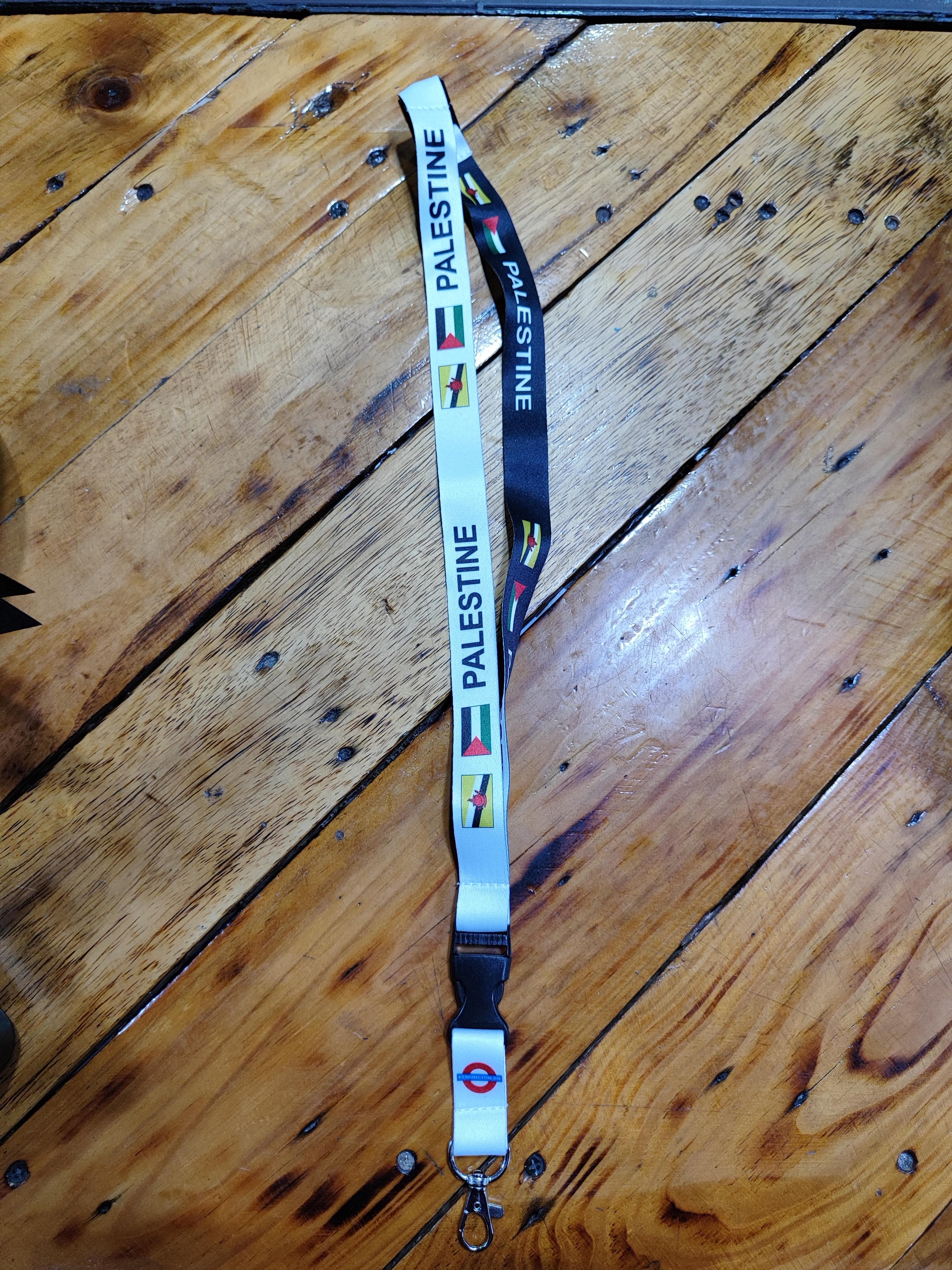 Kensington Brunei - Palestine Black White Lanyard