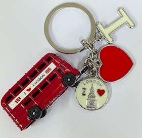UK Heart and Bus Key Ring